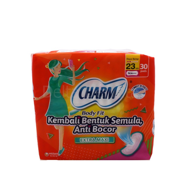 Charm Body Fit Extra Maxi Non Wing 23CM 30 Pads – Delta Dewata Online